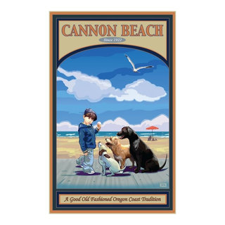 by Artist Joanne Kollman Cannon Beach Snack Attack Art Print, 24"x36 ...
