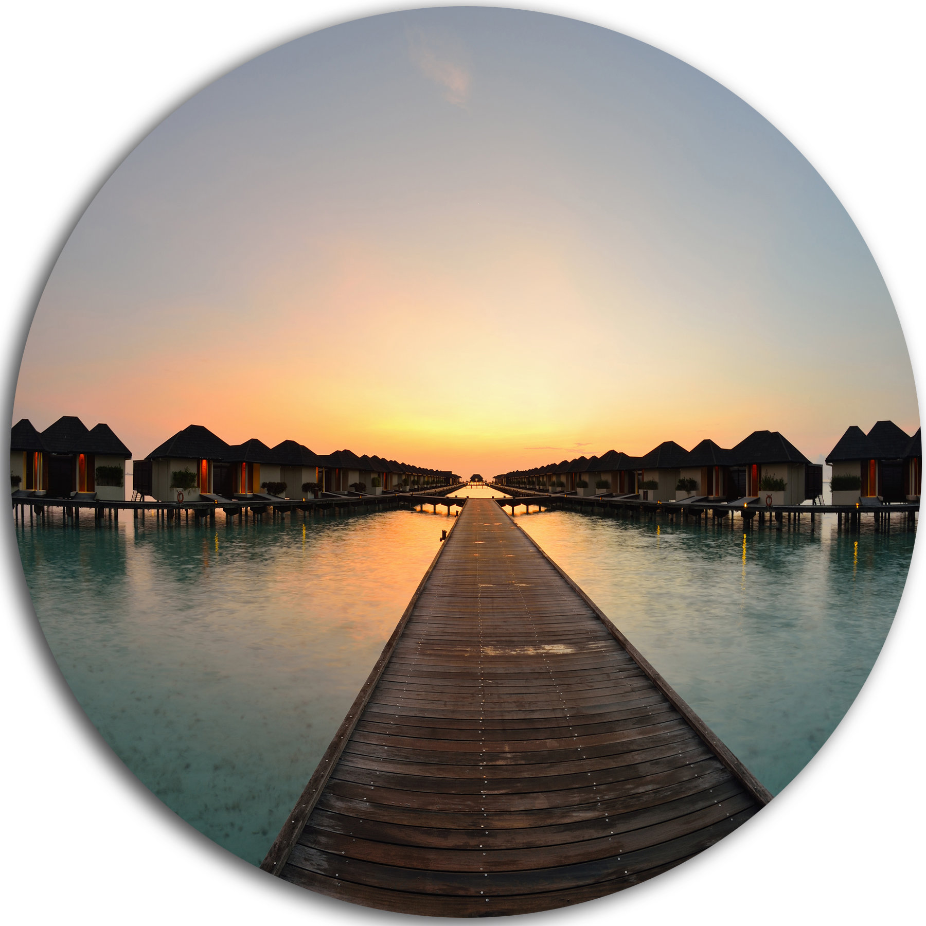 Long Wooden Pier Into The Ocean, Wooden Sea Bridge Disc Artwork, Disc ...