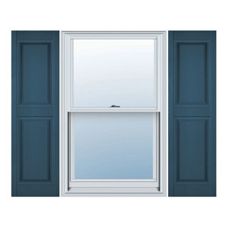 MidAmerica Two Equal Panels, Raised Panel Shutters, Classic Blue, 34"H ...
