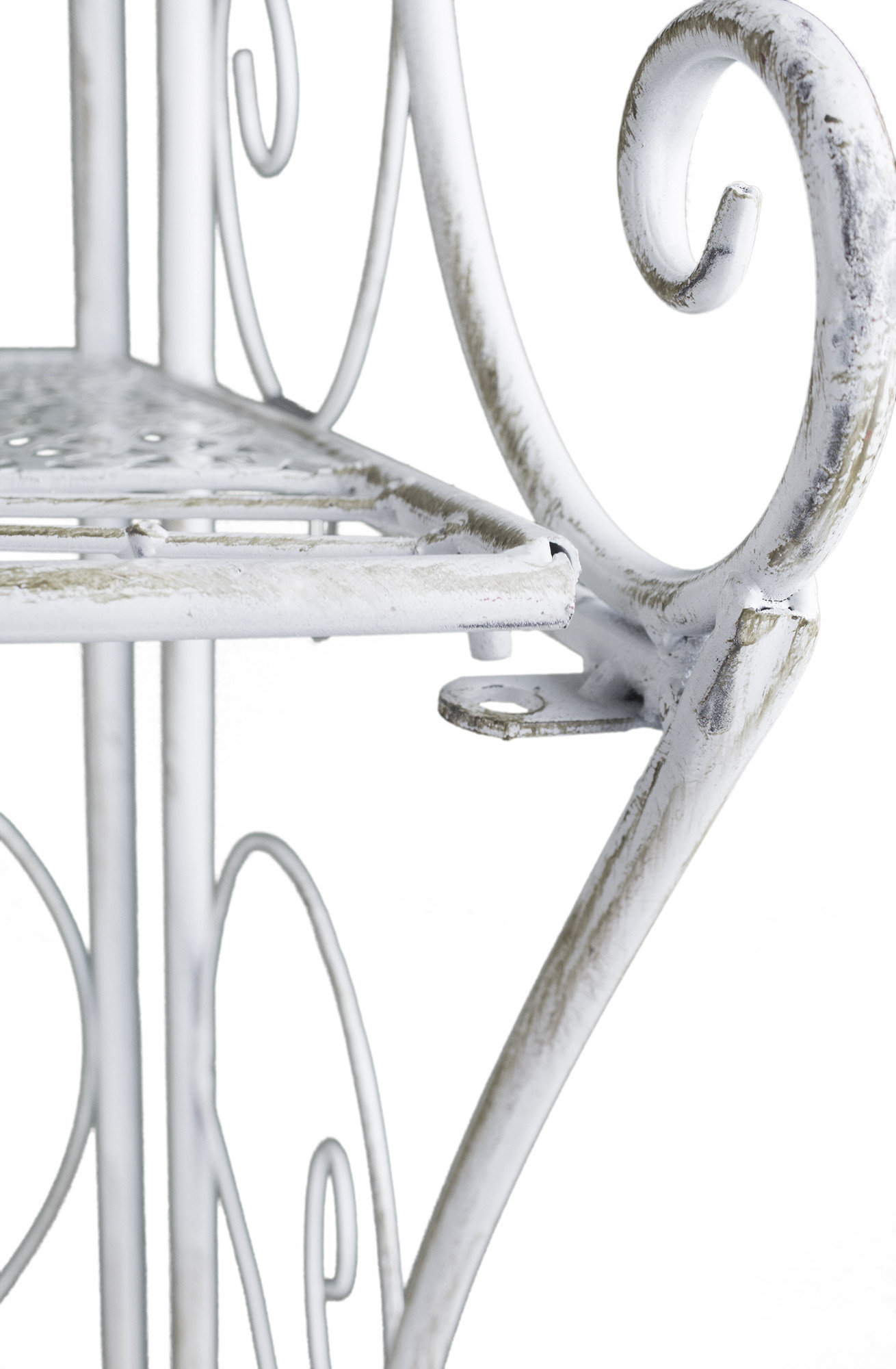 HomeRoots 16" X 3.5" X 67.5" Antique White Steel Corner Bakers Rack ...