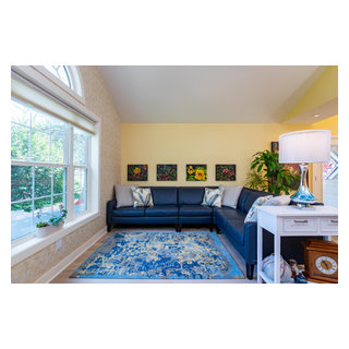 Modern Main Level & Stairwell Makeover - Modern - Family Room ...