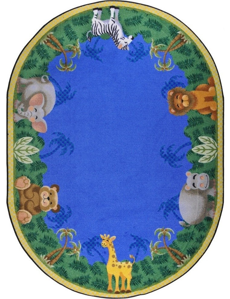 Kid Essentials, Infants And Toddlers Jungle Friends Rug, Multicolored ...