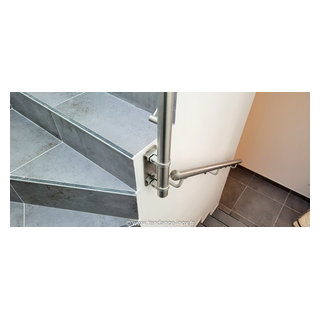 Rambarde inox sur mesure verre et sous lisses - Modern - Staircase ...