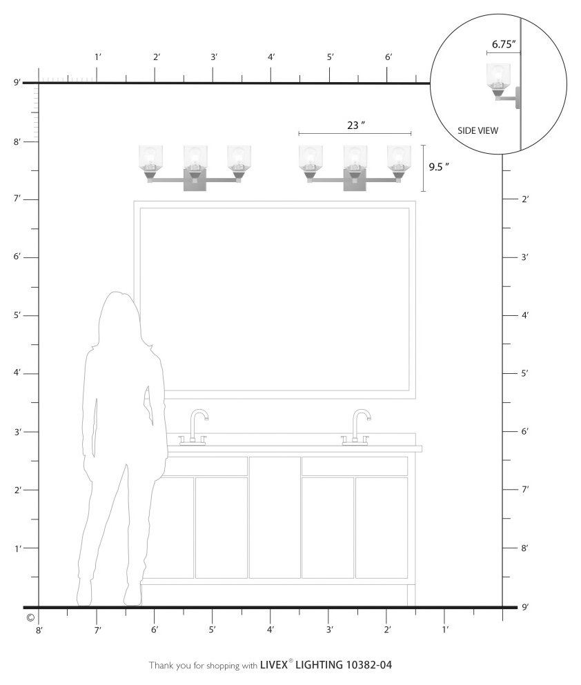 Aragon 3 Light Black Vanity Sconce - Transitional - Bathroom Vanity ...