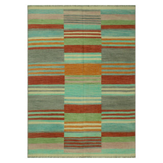 Winchester Kilim Austin Gray/Rust Rug, 5'4x7'9, 5'4x7'9 - Contemporary ...