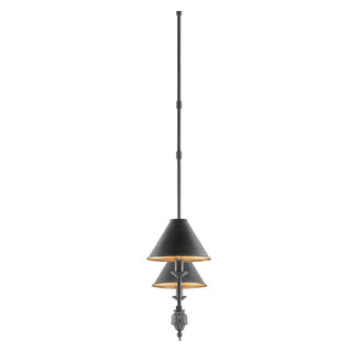 Chandelier CURREY PROSPERITY Rectangular Linear Hardware 2-Light - Traditional - Chandeliers ...