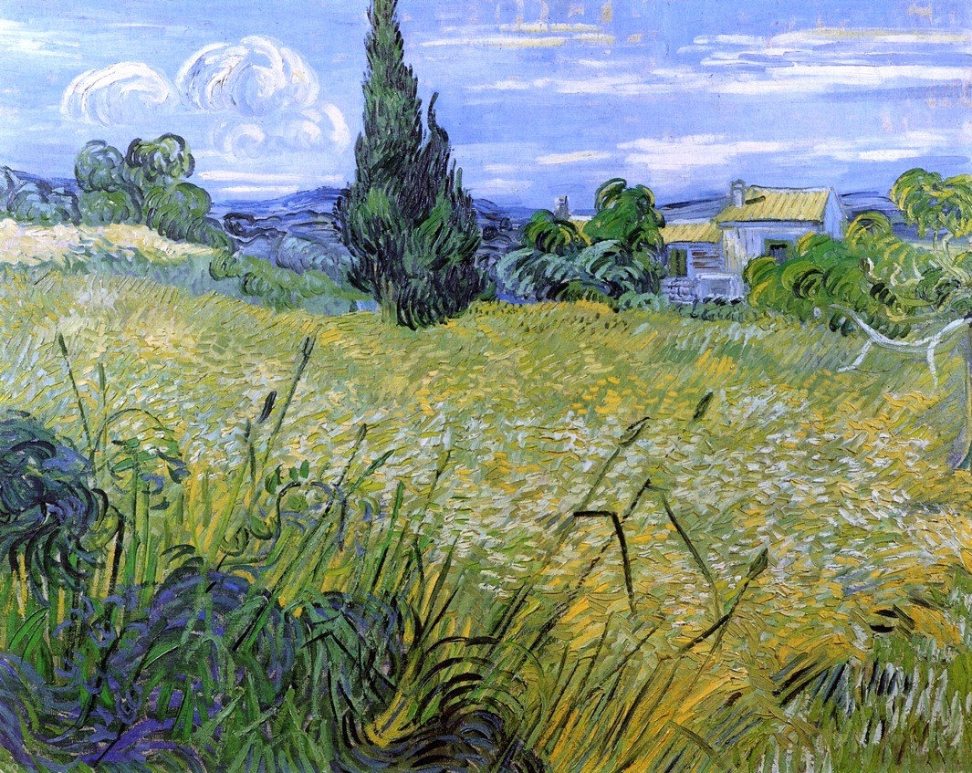 Vincent Van Gogh Green Wheat Field With Cypress Wall Decal, 20x25 ...
