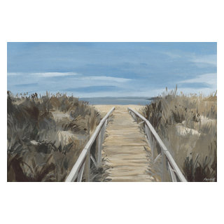 "Sandy Beach Path" Painting Print on Wrapped Canvas, 36"x24" - Beach ...