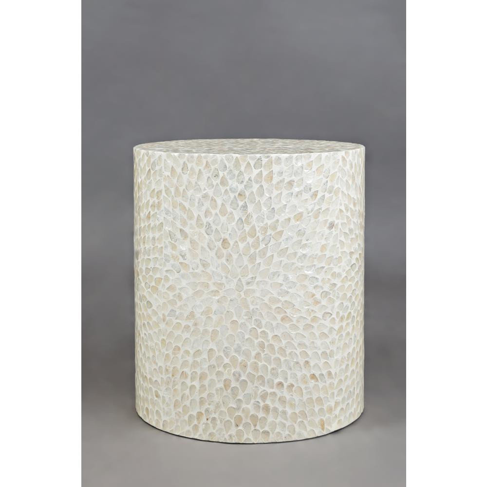 Global Archive Round Capiz Accent Table, Natural - Beach Style - Side Tables And End Tables - by ...