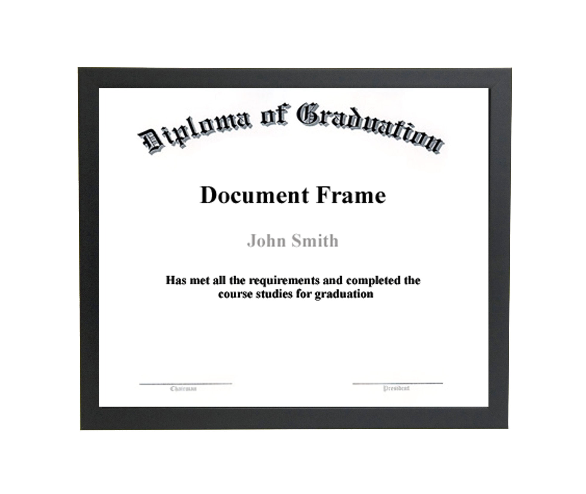Diploma and Document Frame, Thin Black Wood, 10x12 - Contemporary ...
