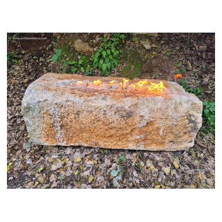 Reclaimed limestone trough Fire Pit - Rustic - Garden - Toronto - by ...