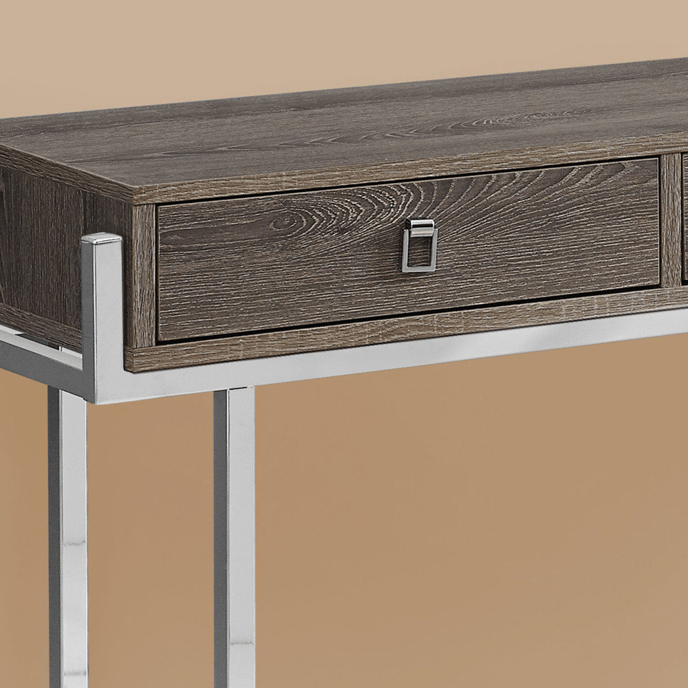 48" Taupe And Silver Console Table - Contemporary - Console Tables - by ...