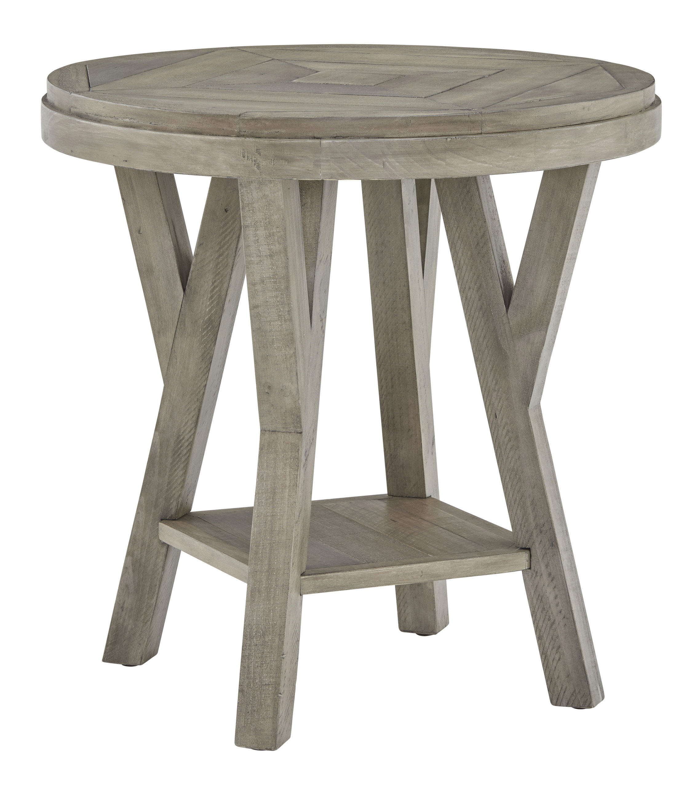 Market Street Round End Table, Boardwalk Gray - Farmhouse - Side Tables ...