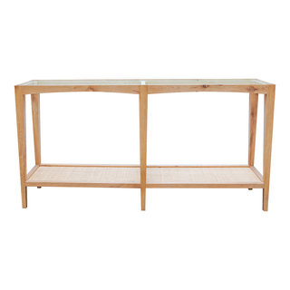 Harrington Natural Solid Oak Console Table - Tropical - Console Tables ...