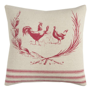 Red Distressed Farmhouse Throw Pillow - Farmhouse - Decorative Pillows ...