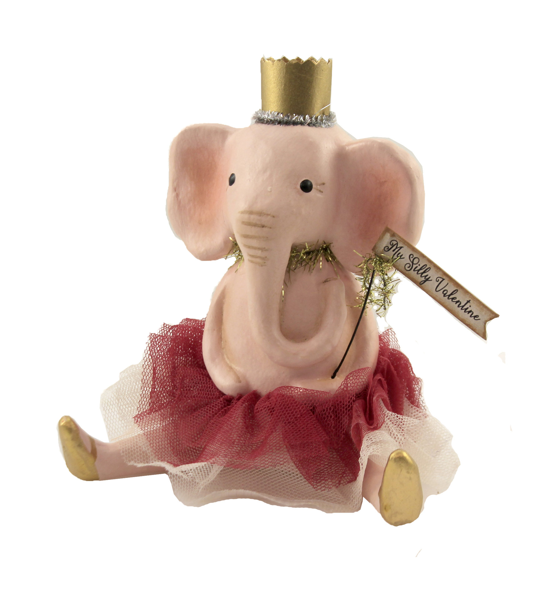 Valentine's Day My Silly Valentine Elephant Gold Crown Hand Painted ...