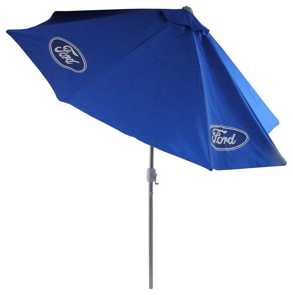 9' Ford Outdoor Umbrella With Hand Crank and Tilt, Officially Licensed ...