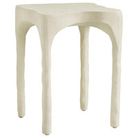 Skully Cream Textured Side Table - Farmhouse - Side Tables And End ...