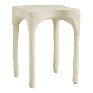 Skully Cream Textured Side Table - Farmhouse - Side Tables And End ...