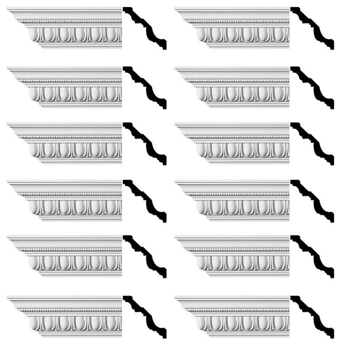 Ornate Cornice White Urethane Design 12 Pieces Totaling 1152" Length ...