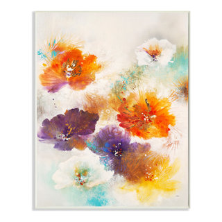 Flower Marks Abstract Painting, 13"x19" - Contemporary - Prints And ...
