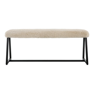 Uttermost Taupo Sheepskin Bench - Transitional - Upholstered Benches ...