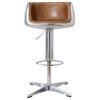 Aviator Adjustable Height Bar Stool, Leather and Metal - Contemporary ...