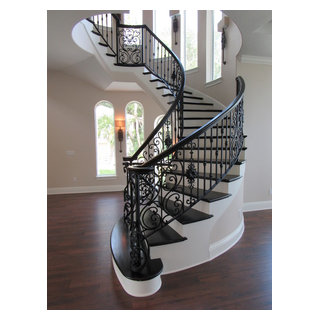 Itani Residence Three Story Curved Stair Project - Mediterranean ...