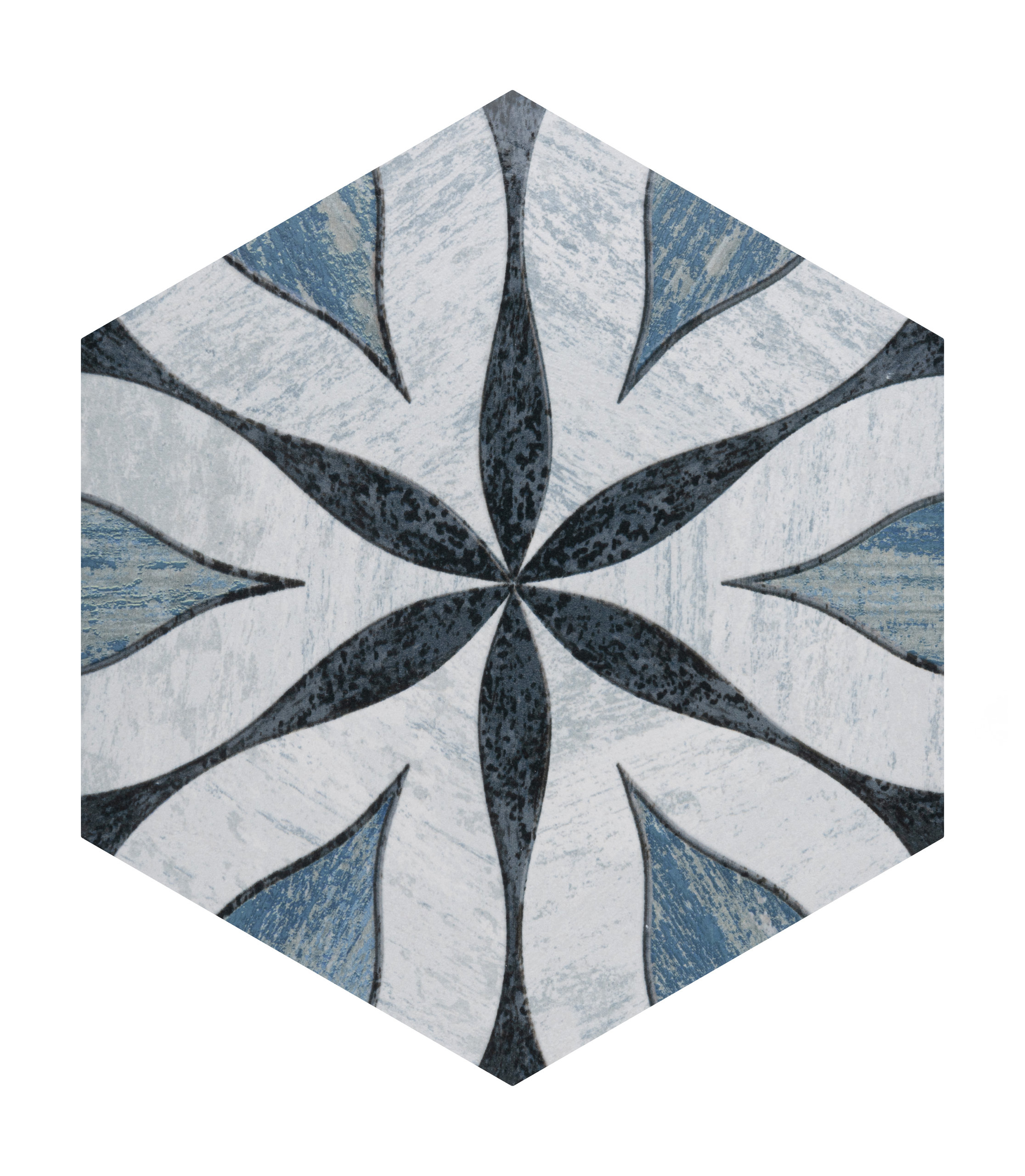 Cassis Hex Flower Black Porcelain Floor and Wall Tile - Contemporary - Wall And Floor Tile - by ...