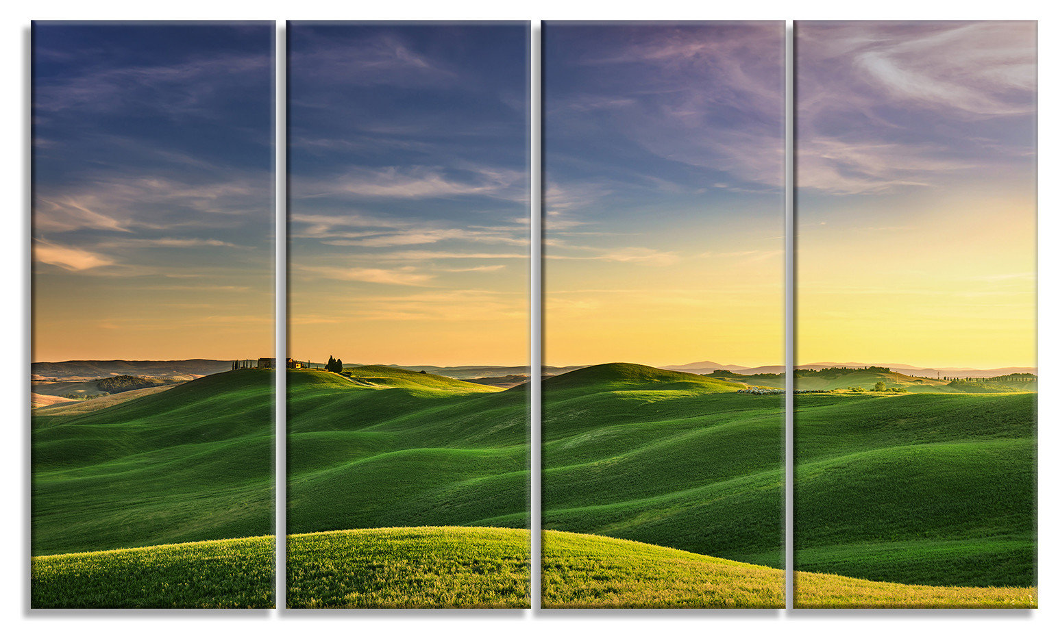 "Green Rural Rolling Hills Tuscany" Metal Wall Art, 48"x28" - Beach ...