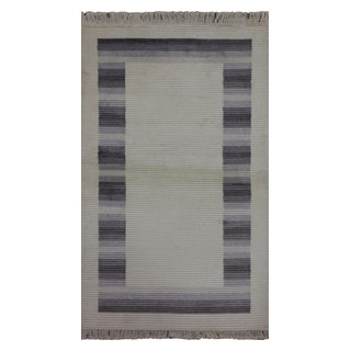 Modern Hand Knotted Wool-Silk 3x5 Oriental Area Rug HT1017, 3'0"x5'0 ...