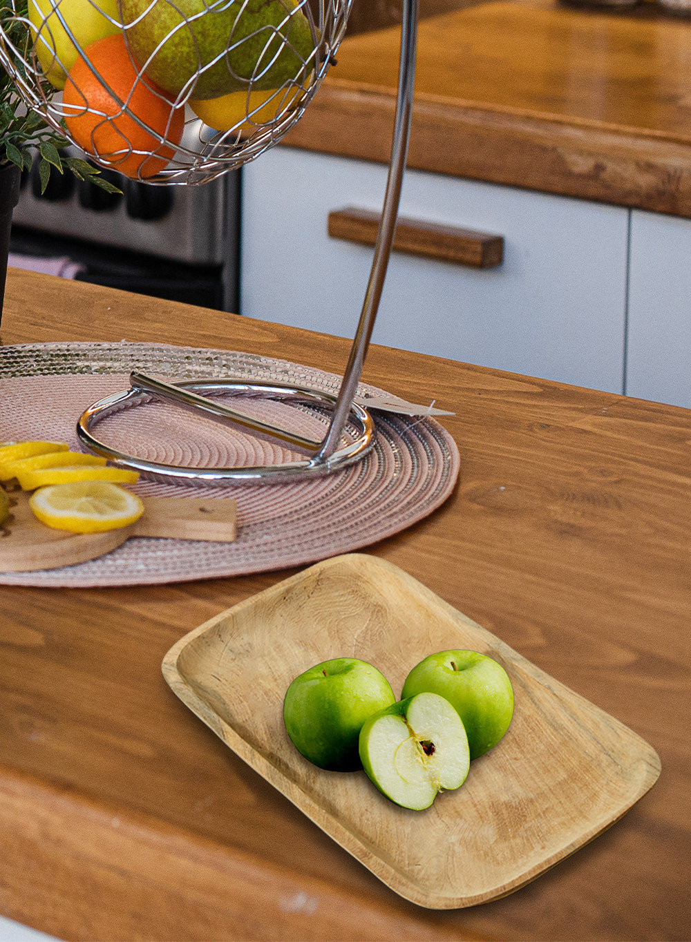 Serene Spaces Living Teak Oblong Serving Tray, 15.75" Long, 7.25" Wide ...