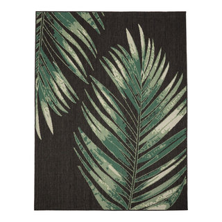 Tropical Outdoor Rug Palm Leaves Design, 2'x3'3" - Tropical - Outdoor ...