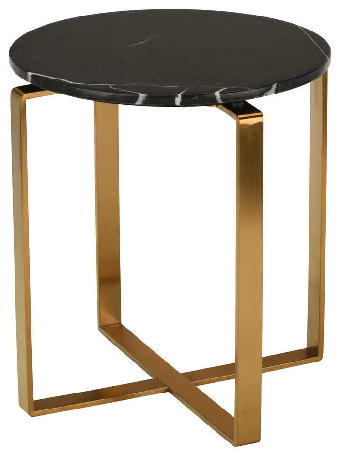 Rosa Black Stone Side Table - Contemporary - Side Tables And End Tables - by Kolibri Decor | Houzz