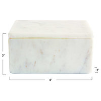 Marble Box Storage Container With Lid, White - Contemporary - Jewelry ...
