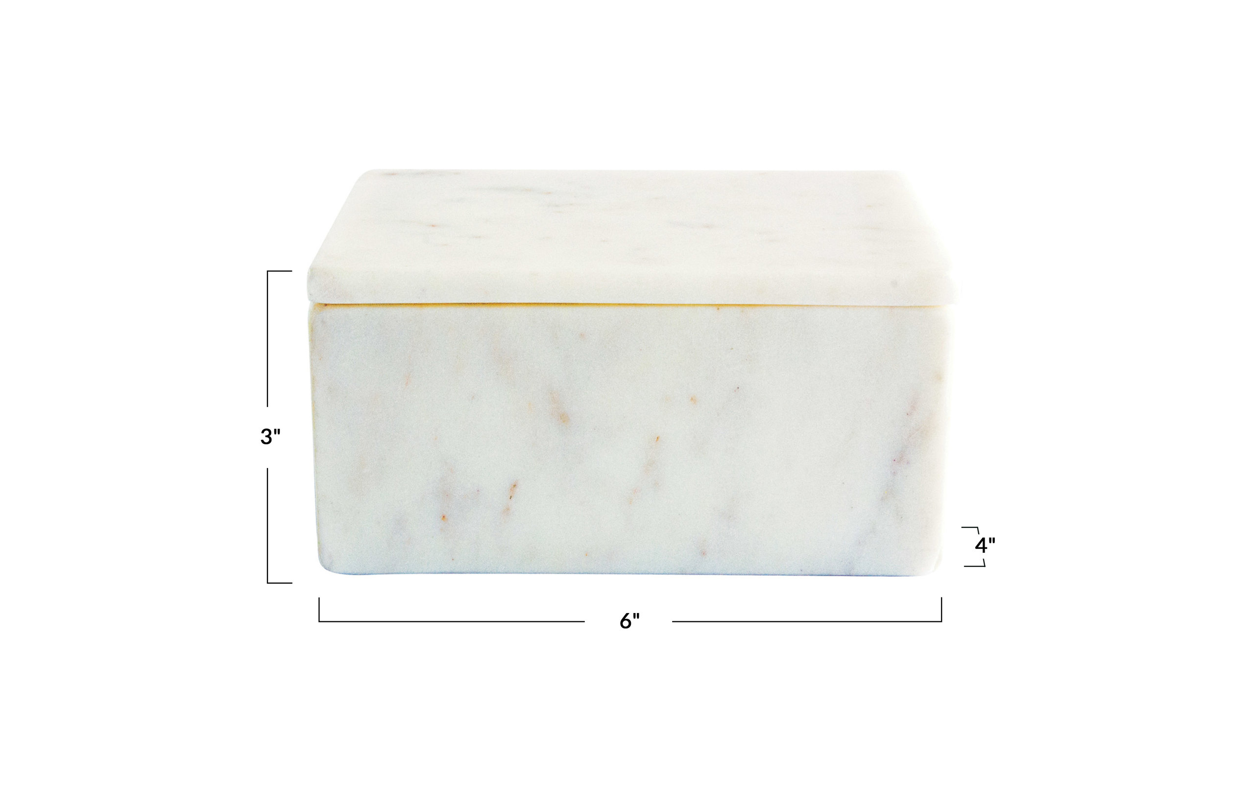 Marble Box Storage Container With Lid, White - Contemporary - Jewelry ...