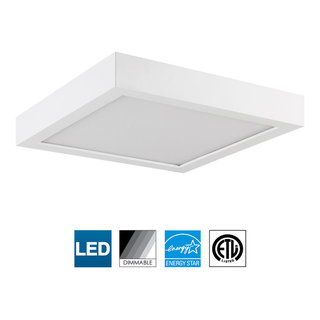 Sunlite LED 9-Inch Square Ceiling Light Fixture, 19W, 4000K Cool White ...