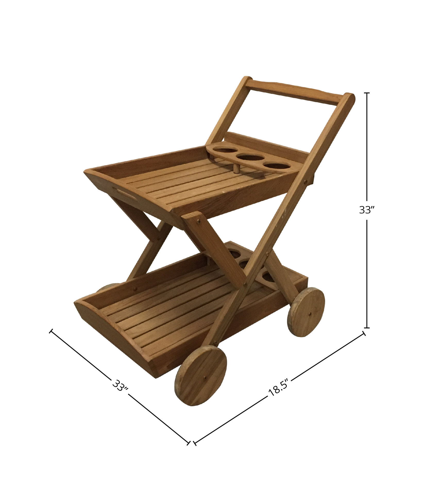 Trolley Teak Bar, Natural - Transitional - Outdoor Serving Carts - by ...