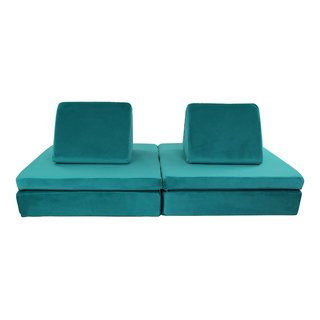 Lil Lounger Kids Play Couch, 2 Foldable Cushions, 2 Pillows ...