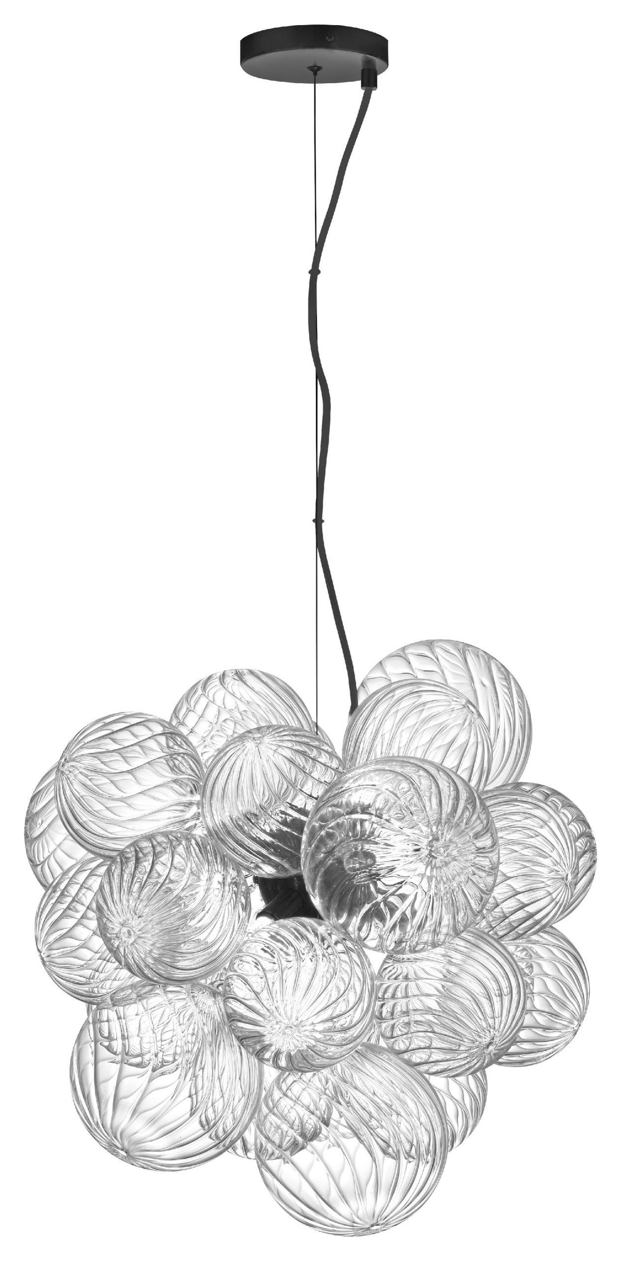 Charlize 6-Light Pendant, Clear Spiral Glass - Contemporary - Pendant ...