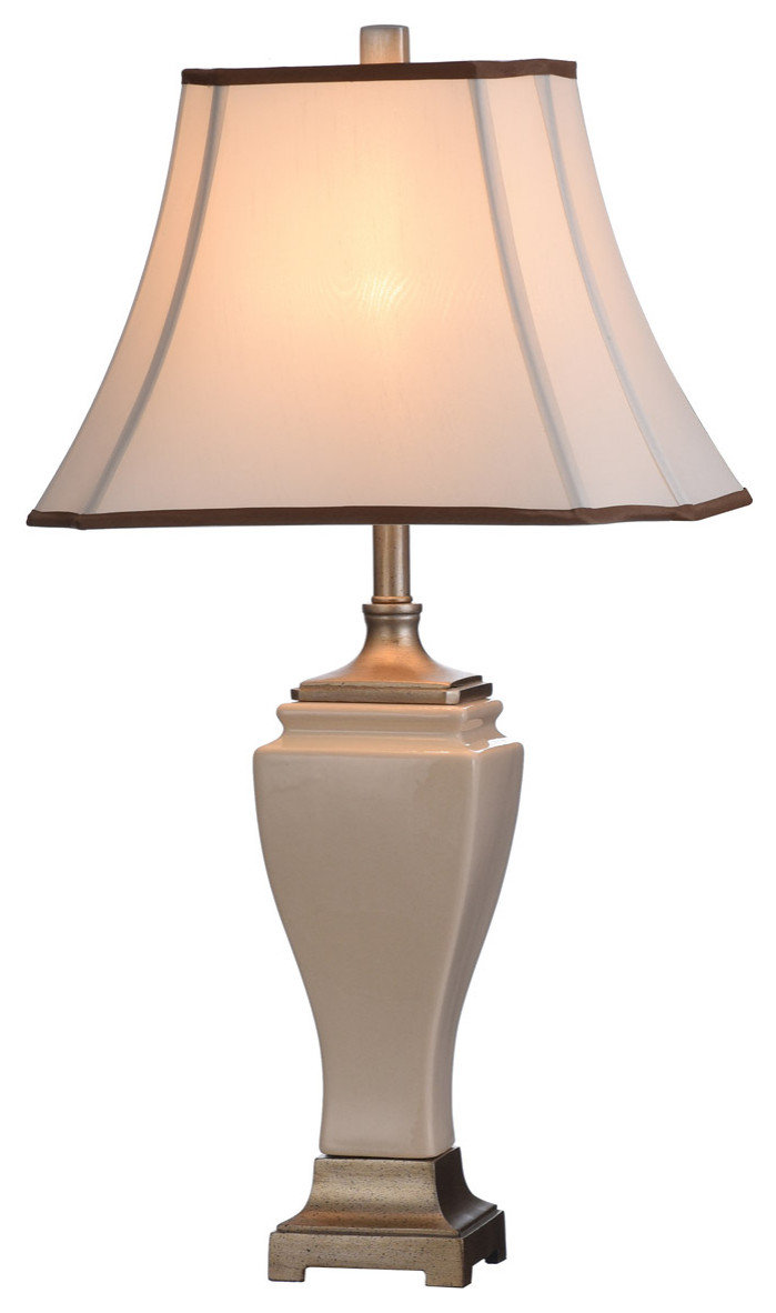 Signature 1 Light Table Lamp, Cream Crackle - Traditional - Table Lamps ...