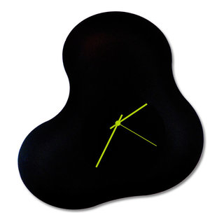 Blackout Blob Clock, Abstract Black Metal Wall Clocks - Contemporary ...