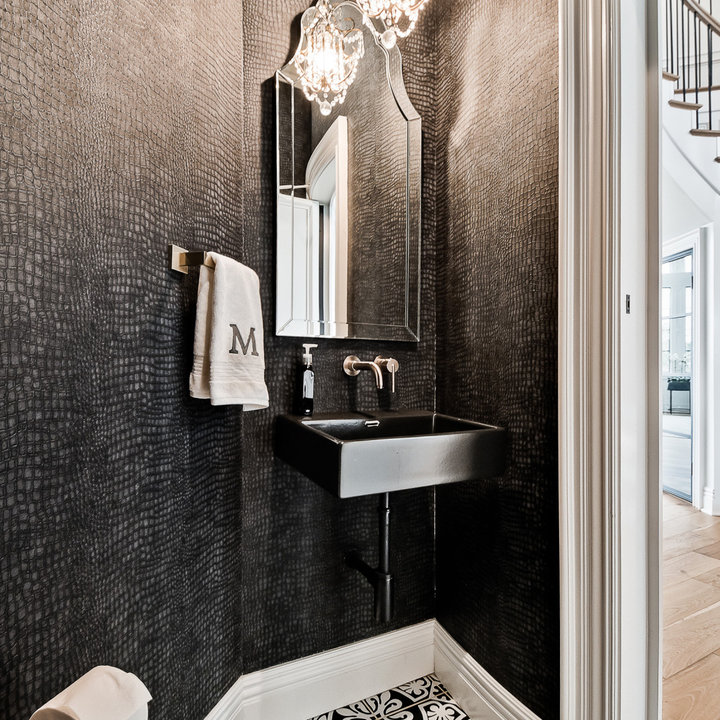 75 Powder Room with Black Walls Ideas You'll Love - August, 2025 | Houzz