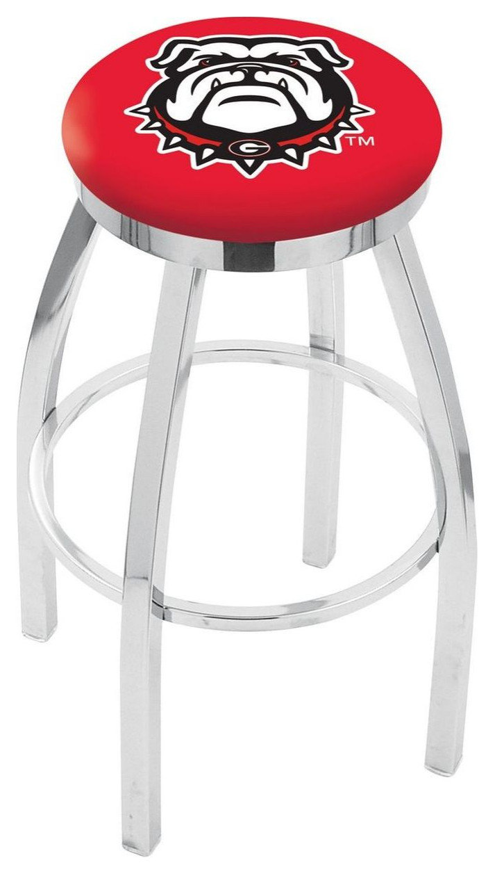 Holland L8C2C Georgia Bulldog 36" Swivel Bar Stool - Chrome ...