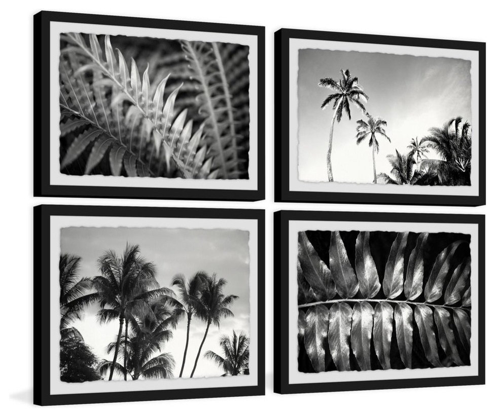 4-Piece "Palm Trees Quadriptych" Artwork, 90"x60" - Tropical - Prints ...