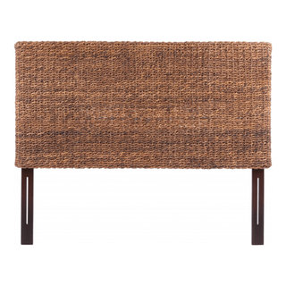 Brown Natural and Rustic Woven Banana Leaf Straight Queen Size ...