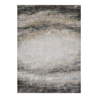 Modern Accent Rug in Grey with Nebula Supernova Design, 6'11"x4'11 ...