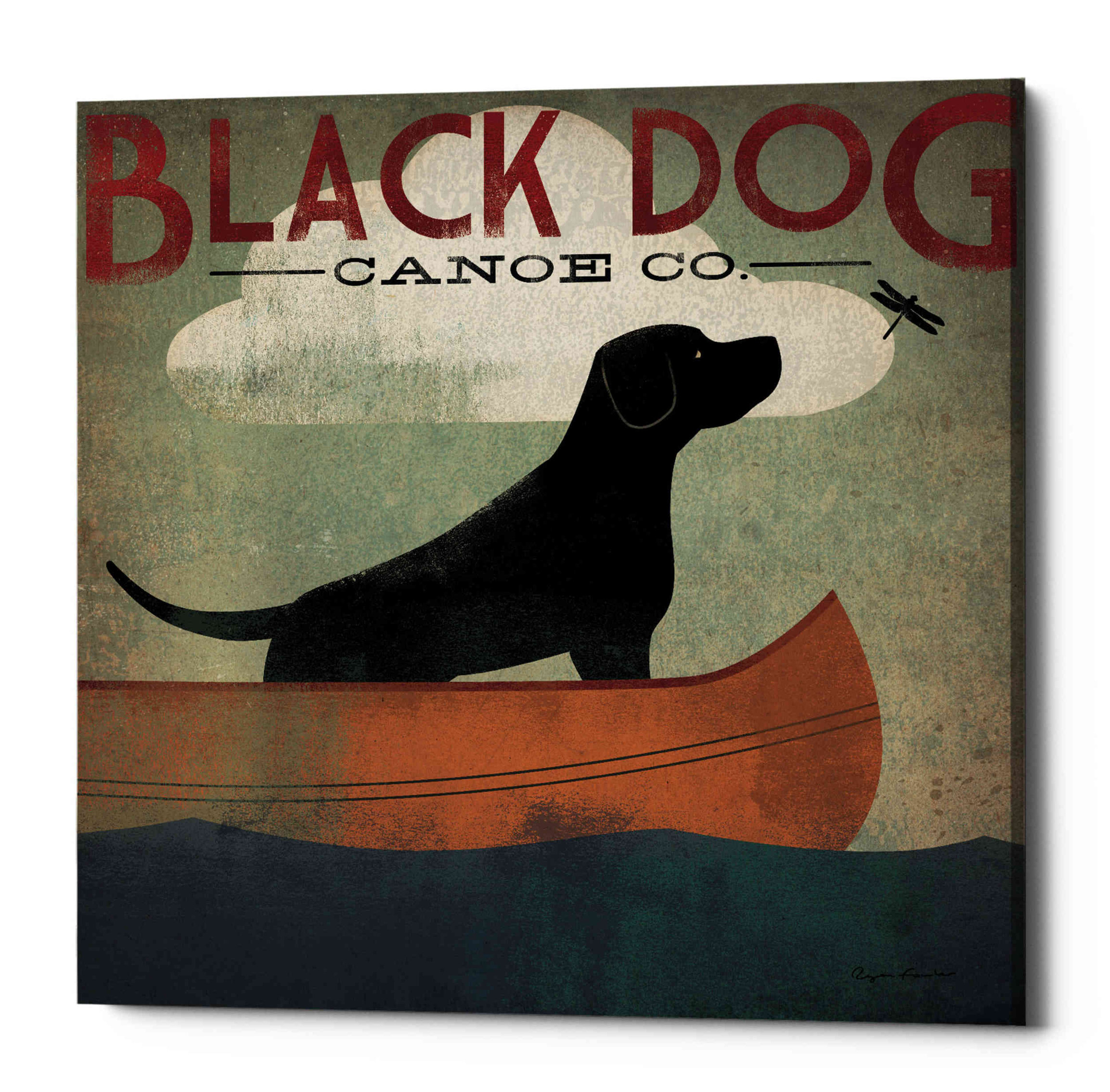 Epic Graffiti 'Black Dog Canoe' by Ryan Fowler, Giclee Canvas Wall Art ...