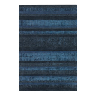 Amigo Hand-Woven Contemporary Rug, Rectangular Blue/Charcoal 5'x7'6", 5 ...
