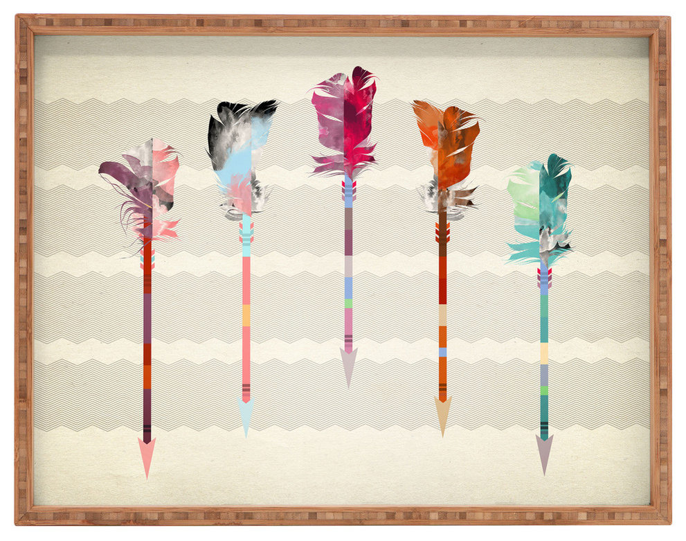 Iveta Abolina Feathered Arrows Rectangular Tray, Large - Contemporary ...